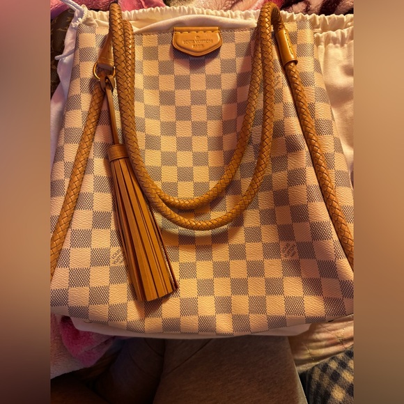 Bags | Checkered Tan And Cream Tote Bag | Poshmark